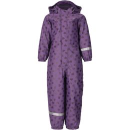 ZIGZAG Kinder Regenanzug "Zing"dunkellila, Gr. 98, bedruckt, 100% Polyester, Sportanz&uuml;ge, in wasserfester Qualit&auml;t