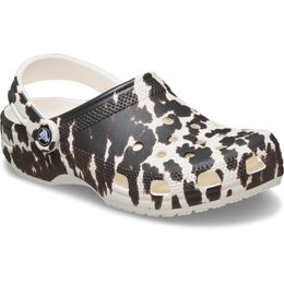 Crocs Damen Clog "Classic Pop Animal Clog", Gr. 41, schwarz-wei&szlig;, Croslite , Schuhe, Schlupfschuh, Hausschuh mit Animal-Print