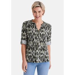 STOOKER WOMEN Damen 3/4-Arm-Shirt "MARIE Print Shirt Bluse 3/4-Arm", bunt, Gr. M, Feinstrick, 96% Polyester, 4% Elasthan, Shirts, Regular Fit Shirt