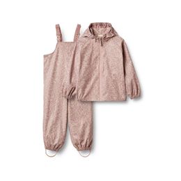 Wheat M&auml;dchen Jumpsuit "Wheat Rainwear Charlie Set", rosa, Gr. 128, unifarben, 55% Polyester, 45% Polyurethan, Overalls