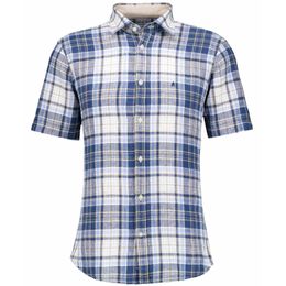 Ragman Herren Henleyshirt, blau, Gr. XXXL, Popeline, 55% Leinen 45% Viskose, Shirts