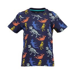 Blue Seven M&auml;dchen T-Shirt, bunt, Gr. 116, bedruckt, Single Jersey, Obermaterial: 100% Baumwolle, Shirts, Basic Passform, mit Allover-Druck, aus