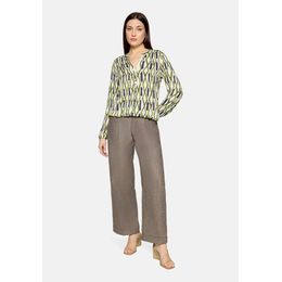 Cartoon Damen Schlupfbluse "Damen mit Muster", gr&uuml;n, Gr. 34, Obermaterial: 100% Viskose, Blusen