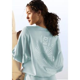 Buffalo Damen Sweatshirt, Gr. 36, blau, Sweatware, Obermaterial: 60% Baumwolle, 40% Polyester, bedruckt, unifarben, Sweatshirts, Loungeshirt mit