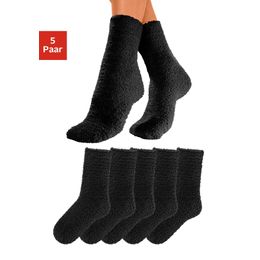 Lavana Damen Kuschelsocken "Damensocken Flauschsocken", Gr. 35, schwarz, Elasthan, Polyester, unifarben, Socken, ideal als Hausschuhersatz