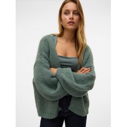 V&eacute;ro Moda VERO MODA Damen Strickjacke "VMMAYBE LS OPEN CARDIGAN GA REP", gr&uuml;n, Gr. S, unifarben, Strick, Obermaterial: 100% Polyester, Strickjacken,