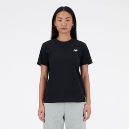 New Balance Damen T-Shirt "SPORT ESSENTIALS JERSEY T-SHIRT", schwarz, Gr. S, Obermaterial: 100% Baumwolle, Shirts, Kurzarm, mit Rundhalsausschnitt