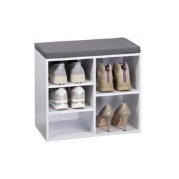 Kesper Schuhschrank mit Sitzkissen wei&szlig;/grau 51,5 x 48 x 29,5 cm