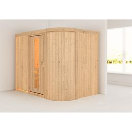 Karibu Elementsauna 'Amira 4' naturbelassen mit Energiespart&uuml;r 231 x 170 x 198 cm