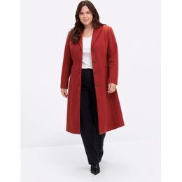Damen Wintermantel, rot, Gr. 52, sheego by Joe Browns, gemustert, 85% Polyester, 15% Viskose, M&auml;ntel