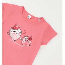 IDO M&auml;dchen T-Shirt "BABY GIRL SUMMER T-SHIRT", pink, Gr. 80, 94% Baumwolle, 6% Elasthan, Shirts