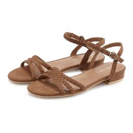 Lascana Damen Sandale "Sommerschuh", Gr. 40, braun, Obermaterial: 100% Textilmaterial. Decksohle: 100% Lederimitat. Futter: 100% Lederimitat.
