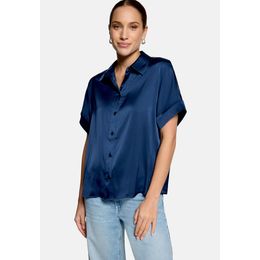 Zero Damen Hemdbluse "Damen mit Streifen"sargasso sea, Gr. 38, gl&auml;nzend, Obermaterial: 96% Polyester, 4% Elasthan, Blusen
