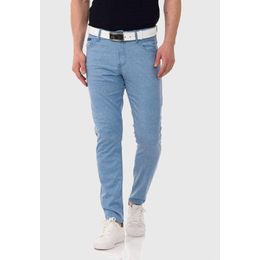 Cipo & Baxx CIPO & BAXX Herren Stoffhose "Cipo & Baxx Hose", blau, Gr. 32, uni, Obermaterial: 41% Baumwolle CO. 37% Polyester PES. 20% Viskose CV. 2% Elasthan