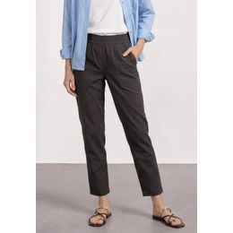 Street One Damen Stoffhose, grau, Gr. 36, unifarben, Web, 66% Baumwolle, 30% Polyester, 4% Elasthan, Hosen, im elastischen Materialmix
