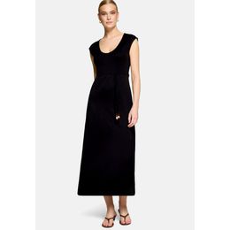 Zero Damen Maxikleid "Damen mit G&uuml;rtel", schwarz, Gr. 40, Obermaterial: 97% Baumwolle (organic), 3% Elasthan, Kleider, Material