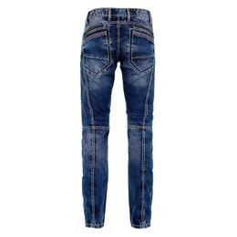 Cipo & Baxx CIPO & BAXX Herren Straight-Jeans "Cipo & Baxx Jeans", blau, Gr. 36, uni, Obermaterial: 99% Baumwolle CO. 1% Elasthan EL., Jeans, mit trendigen