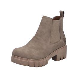 Rieker Damen Winterboots, Gr. 40, beige, Lederimitat, Schuhe, Chelseaboots, Ankleboots, Stiefelette mit Profilsohle