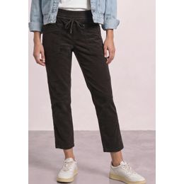 Street One Damen Stoffhose, braun, Gr. 44, unifarben, Web, 98% Baumwolle, 2% Elasthan, Hosen, in Cord-Optik