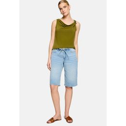 Zero Damen T-Shirt "Damen mit Wasserfallausschnitt", gr&uuml;n, Gr. 44, unifarben, Obermaterial: 5% Elasthan, 95% Polyester, Shirts, Material
