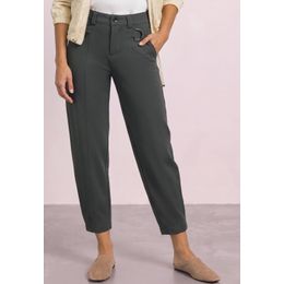 Street One Damen Stoffhose, grau, Gr. 34, unifarben, Stoff, 61% Viskose, 32% Polyamid, 7% Elasthan, Hosen, mit Schnallen