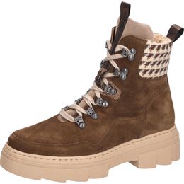 Waldl&auml;ufer WALDL&Auml;UFER Damen Stiefelette "H-Saiga", Gr. 5dunkelbraun, Nappaleder, Textil, Veloursleder, Schuhe, Schn&uuml;rboots, Schn&uuml;rstiefelette in Komfortweite H