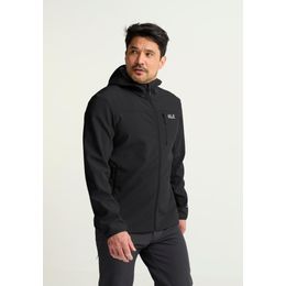 Jack Wolfskin Herren Outdoorjacke "WILD WINDS HOODED JKT M", schwarz, Gr. L, Obermaterial: 94% Polyester, 6% Elasthan. Futter: 100% Polyester,