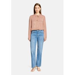 Cartoon Damen Satinbluse "Damen mit Kn&ouml;pfen", rosa, Gr. 46, Obermaterial: 100% Viskose, Blusen