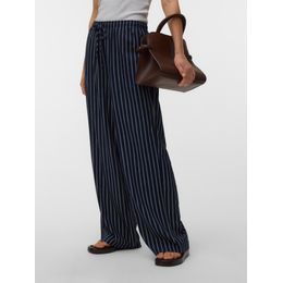 V&eacute;ro Moda VERO MODA Damen Schlupfhose "VMROSIE MW WIDE PANT NOOS"sky captain stripes:wei&szlig; pinstripes, Gr. S, gestreift, Web, Obermaterial: 85% Viskose, 15%