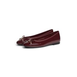 Tommy Hilfiger Damen Ballerina "TH CHARM PATENT BALLERINA", Gr. 42, rot, Lackleder, Schuhe, Businessschuh, Schlupfschuh goldfb. TH-Schmuckelement,