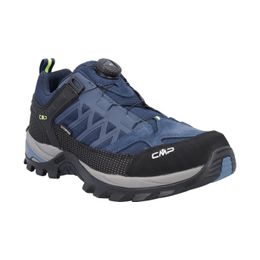 CMP Herren Wanderschuh "RIGEL LOW FITGO WP TREKKING SHOES", Gr. 40blau ink, gelb fluo, Leder, Synthetik, Schuhe, wasserdicht