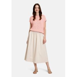 BETTY & CO BETTY & CO Damen Midirock "Damen mit elastischem Bund", beige, Gr. 38, Obermaterial: 61% Baumwolle, 34% Polyester, 5% Elasthan, R&ouml;cke