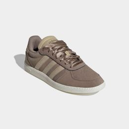 Damen Sneaker "BREAKNET SLEEK", adidas Sportswear, Gr. 42,5, braun, Leder, Synthetik, Schuhe, inspiriert vom Design des adidas handball spezial