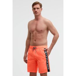 CAMP DAVID Herren Badeshorts, orange, Gr. M, bedruckt, Polyamid, Badehosen, mit Innenhose
