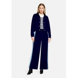 Cartoon Damen Stoffhose "Damen mit Galonstreifen", blau, Gr. 44, Obermaterial: 50% Viskose, 45% Polyester, 5% Elasthan, Hosen