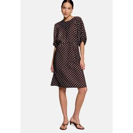 Zero Damen Druckkleid "Damen mit Bindeg&uuml;rtel", braun, Gr. 44, Obermaterial: 85% Viskose, 15% Polyamid, Kleider, Material