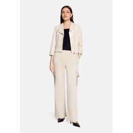 Betty Barclay Damen Jackenblazer "Damen mit Rei&szlig;verschluss", beige, Gr. 44, Samt, Obermaterial: 92% Polyester, 8% Elasthan, Blazer