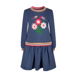 happy girls M&auml;dchen Sweatkleidjeans blau, Gr. 92, bedruckt, Sweatware, Obermaterial: 100% Baumwolle, Kleider
