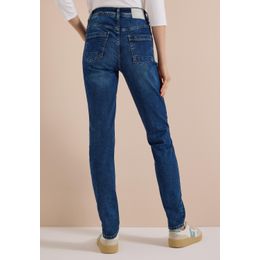 Cecil Damen Slim-fit-Jeansmid blau used wash, Gr. 30, unifarben, Jeans, 78% Baumwolle, 20% Polyester, 2% Elasthan, Jeans, 5-Pocket-Style
