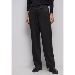 Street One Damen Stoffhose, schwarz, Gr. 34, unifarben, Stoff, 58% Viskose, 32% Polyamid, 5% Elasthan, 5% metallisierte Fasern, Hosen, High Waist