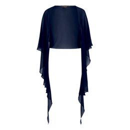 Vera Mont Damen Multifunktionstuch "Damen mit Volant", blau, festlich, Gr. S, Chiffon, Polyester, Modet&uuml;cher, Nahtf&uuml;hrung
