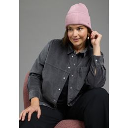 Damen Hemdbluse "Gro&szlig;e Gr&ouml;&szlig;en", grau, Basic, Gr. 44, LAURA SCOTT CURVE, unifarben, Cord, Obermaterial: 98% Baumwolle, 2% Elasthan, Blusen, aus