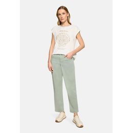 Cartoon Damen Kurzarmshirt "Damen mit Placement", wei&szlig;, Gr. 40, Obermaterial: 100% Baumwolle, Shirts