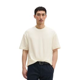 Marc O'Polo MARC O'POLO Herren T-Shirt "mit feiner Struktur", beige, Basic, Gr. S, unifarben, Obermaterial: 98% Baumwolle, 2% Elasthan, Shirts