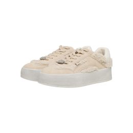Buffalo Damen Sneaker "Buffalo CAJO FUR", Gr. 41, beige, Lederimitat, unifarben, Schuhe