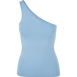 Urban Classics Damen Yoga & Relax Shirt "Urban Classics Damen Ladies Asymmetric Top"balticblau, Gr. 5XL, unifarben, 95% Baumwolle, 5% Elasthan, Shirts