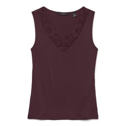 V&eacute;ro Moda VERO MODA Damen T-Shirt "VMROSA SL V-NECK TOP JRS NOOS", lila, Gr. XL, unifarben, Jersey, Obermaterial: 95% Viskose, 5% Elasthan, Shirts,