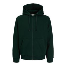 Jack & Jones JACK & JONES Herren Kapuzensweatjacke "JJEBRADLEY mit Kapuze, ideal f&uuml;r kalte Jahreszeit", gr&uuml;n, Gr. M, unifarben, angeraute Sweatware, Obermaterial: