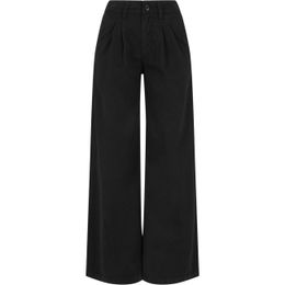 Urban Classics Damen Stoffhose "Urban Classics Damen Ladies Cotton Pants", schwarz, Gr. 31, unifarben, 100% Baumwolle, Hosen