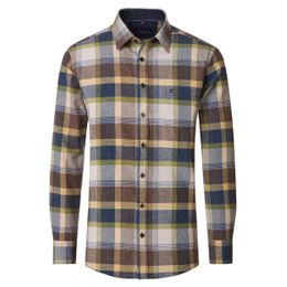 Casamoda Herren Flanellhemd "Casamoda Flanellhemd Langarm kariert", braun, Gr. XXXL, kariert, 100% Baumwolle, Hemden